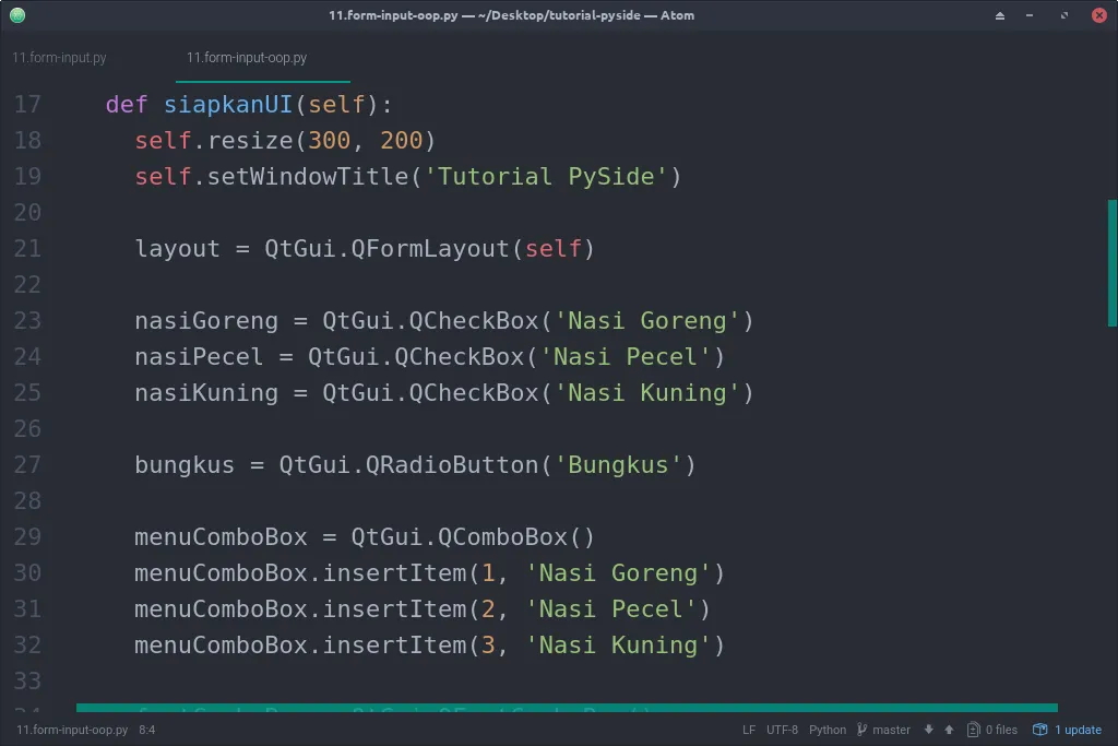 Macam-Macam Input Pada PySide | Jago Ngoding